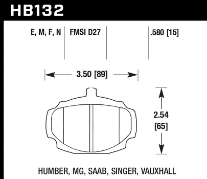 Hawk Performance HB132 Series Brake Pad — Alcon Brake Kits