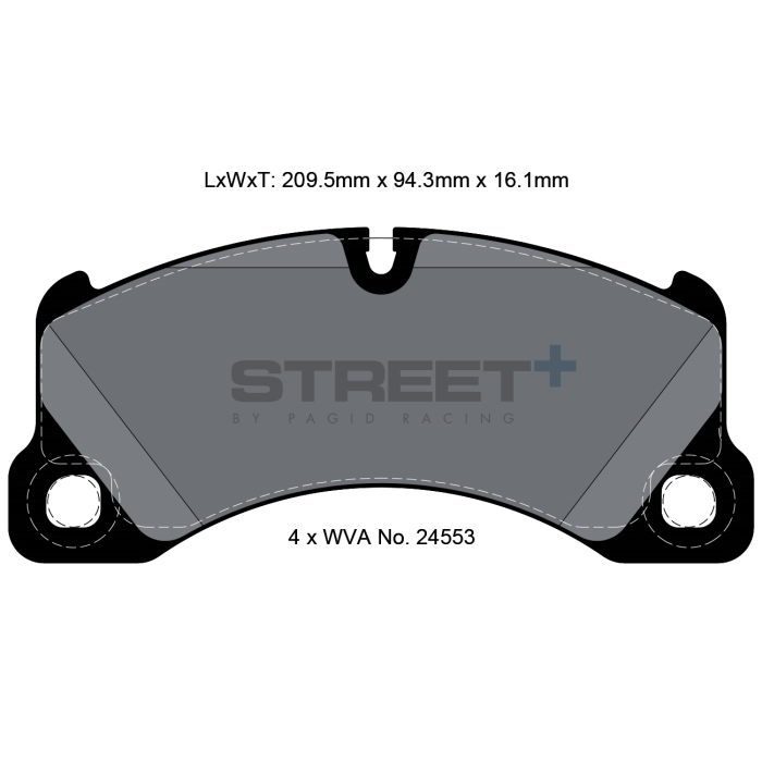 Pagid Street+ brake pad Axle Set T8077SP2001 FMSI: D1349 — Alcon Brake Kits